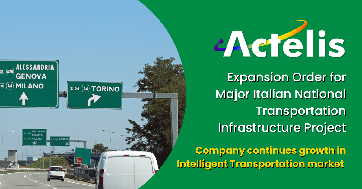 Actelis Receives Expansion Order for Major Italian National ...